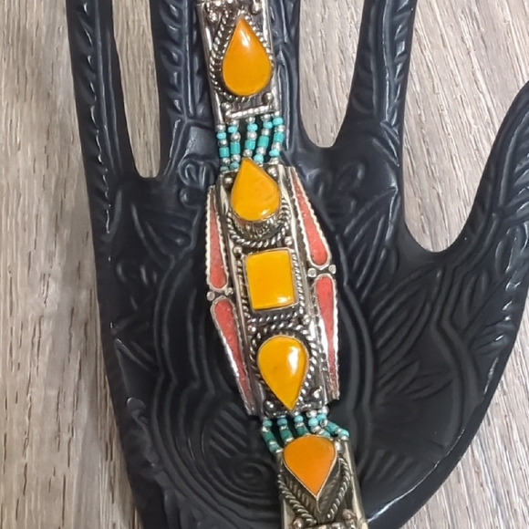 Tibetan | Jewelry | Tibetan Silver Copal Coral And Turquoise Bracelet ...